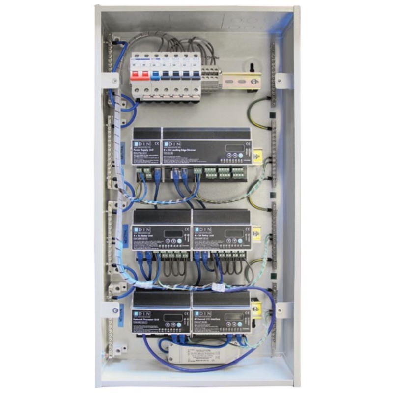 Mode ENC-DIN-MET-04-18 DIN Rail Enclosure 4 Rows of 18 Way, 72 Way ...