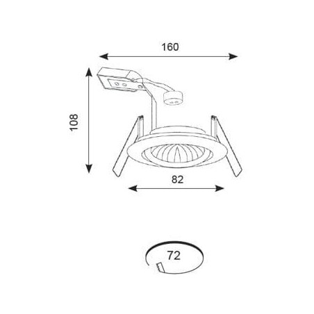 GU10 Chrome Recessed Downlight Fitting