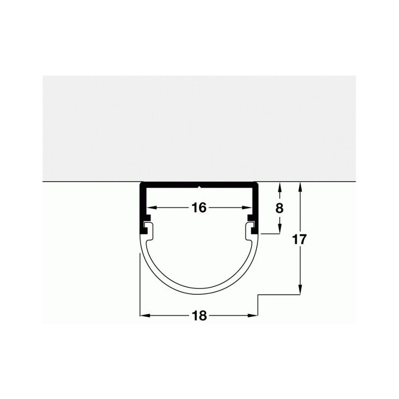 2.5m D-Type Curved LED Aluminium Profile with Milky Diffuser for LED Strips