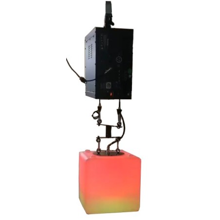 RGB LED DMX Kinetic Cube Pendant 30cm Motorised Double Winch and Colour ...