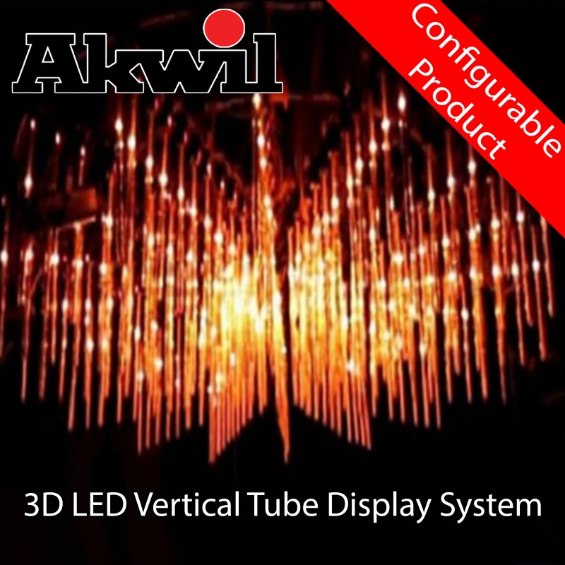 3D LED Pendant Display Pixel Matrix Vertical Tubes 360 Degree Complete ...