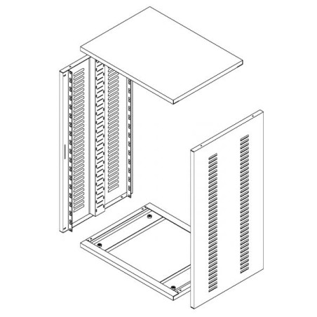 Euromet EU-R-22LP Black 22U 19 Inch Rack with Back Panel