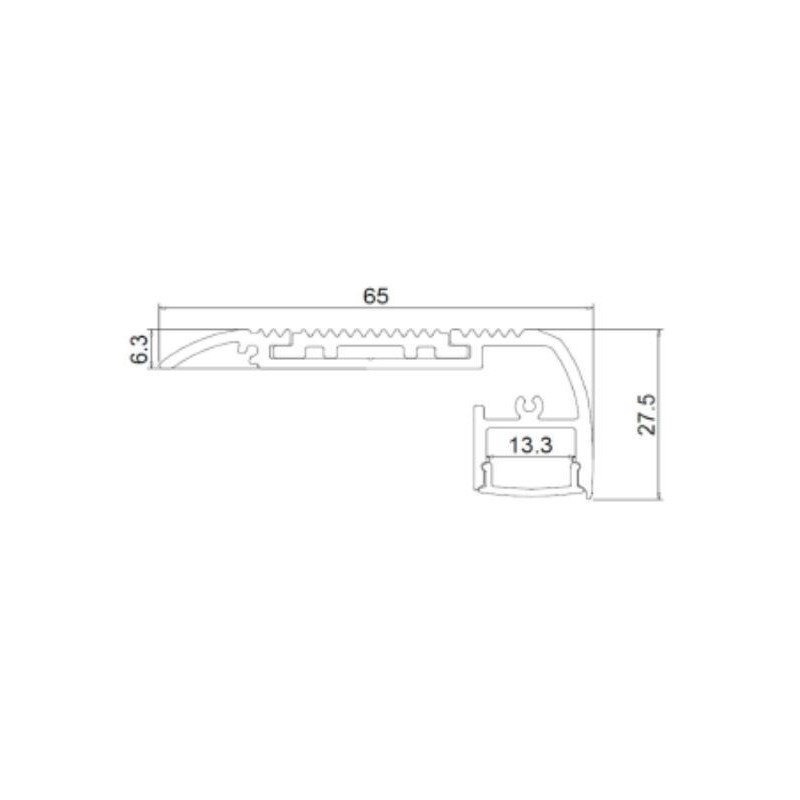 Aluminium LED Strip Profile for Stair Light Surface Steps
