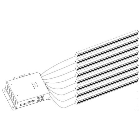 Set of 8Pcs of LED 8 Pixel Strip Bars 1m with flat milky diffusers with ...