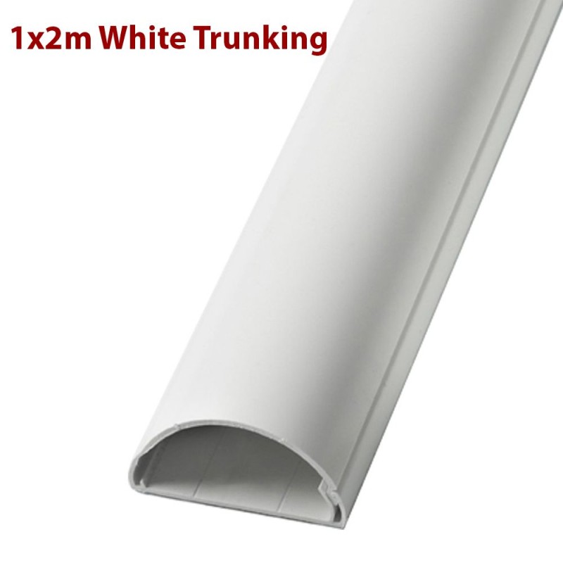 2m White Trunking Curved Capping Surface Mount Cable Cover - CCTV ...