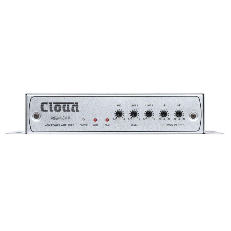 Cloud MA40T 40W 100V or 70V Mini Amplifier with Input Facility Port - Single Zone Mixer ...