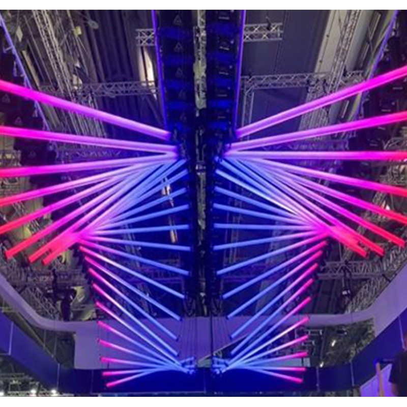 RGB or RGBW LED DMX Kinetic Pixel Tube 2m Pendant with 2 Motorised ...